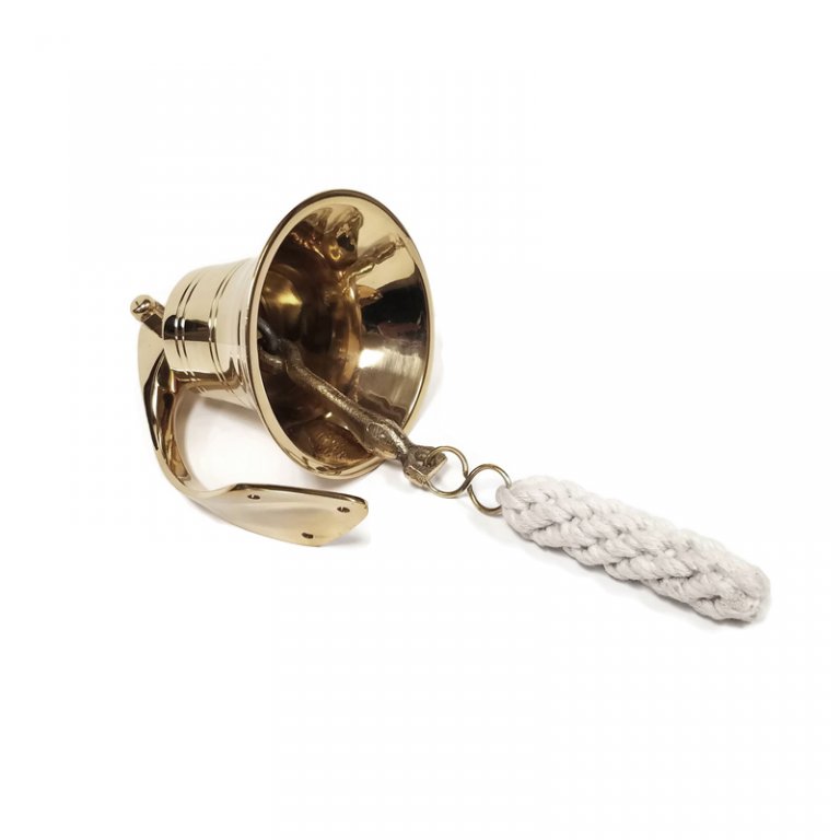 Brass Ship Bell with Rope Handle | Nautical Style