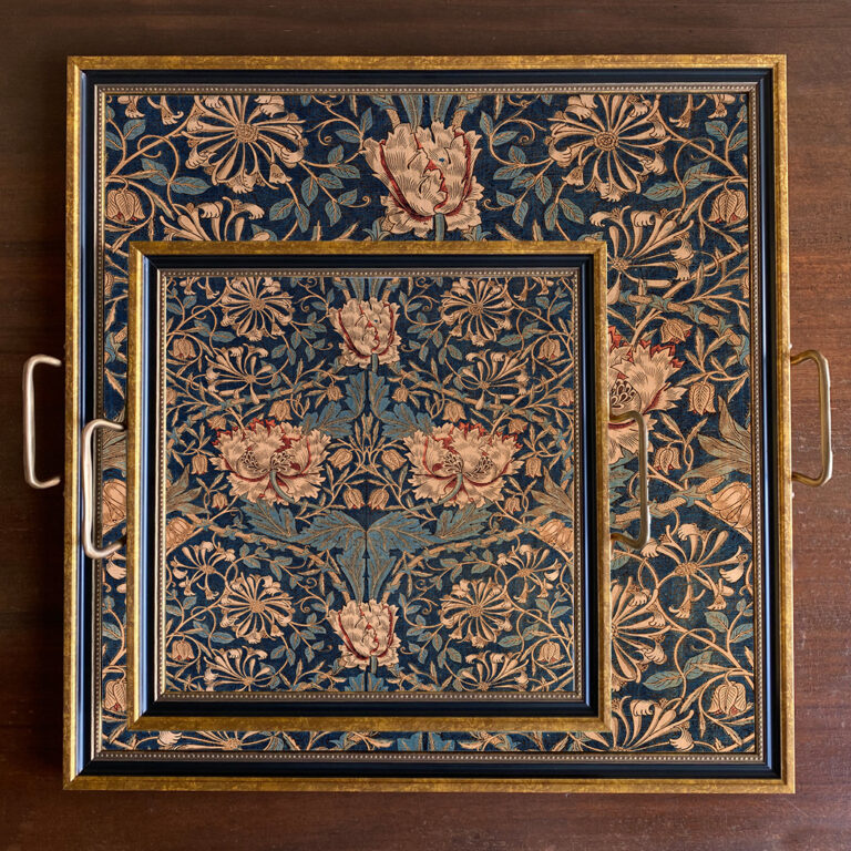 William Morris Honeysuckle Framed Textile Print or Decorative Tray ...
